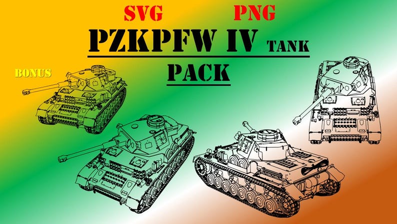 Pzkpfw IV Tank Pack (SVG & PNG Formats) Digital Military Vehicle ...