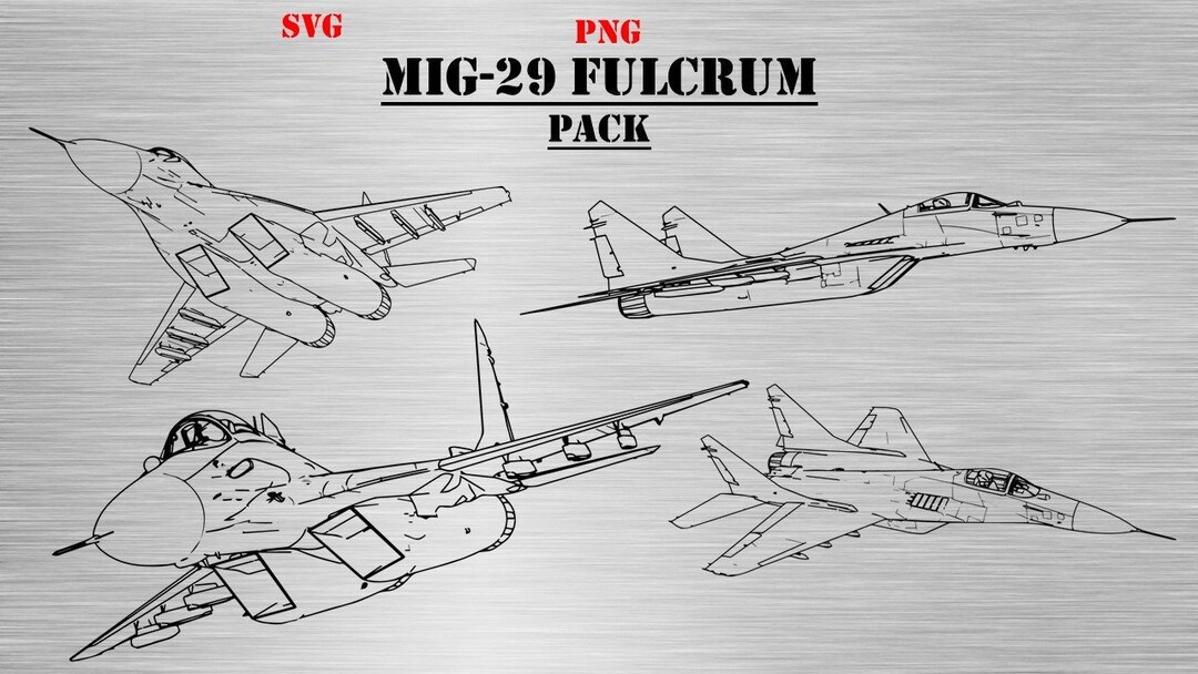 Mig-29 Fulcrum Aircraft Pack SVG & PNG Formats Digital Military Vehicle ...