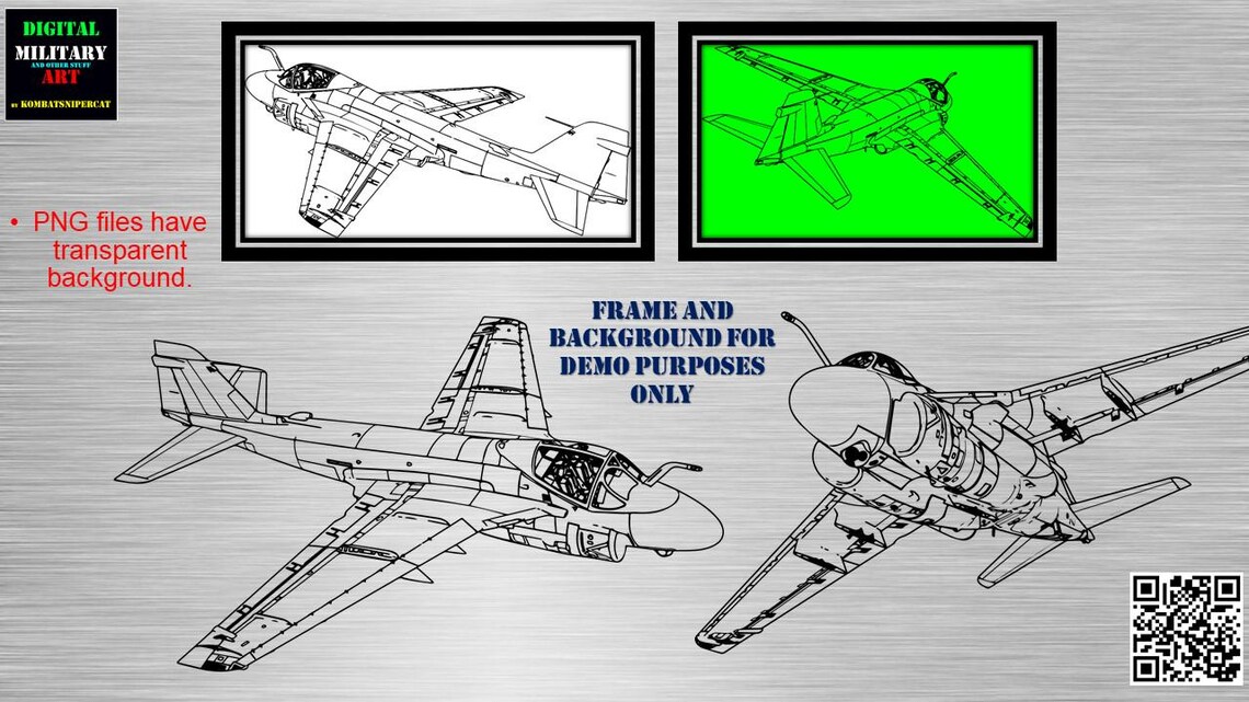 A-6 Intruder Pack (SVG & PNG Formats) Digital Military Drawings. Ten ...