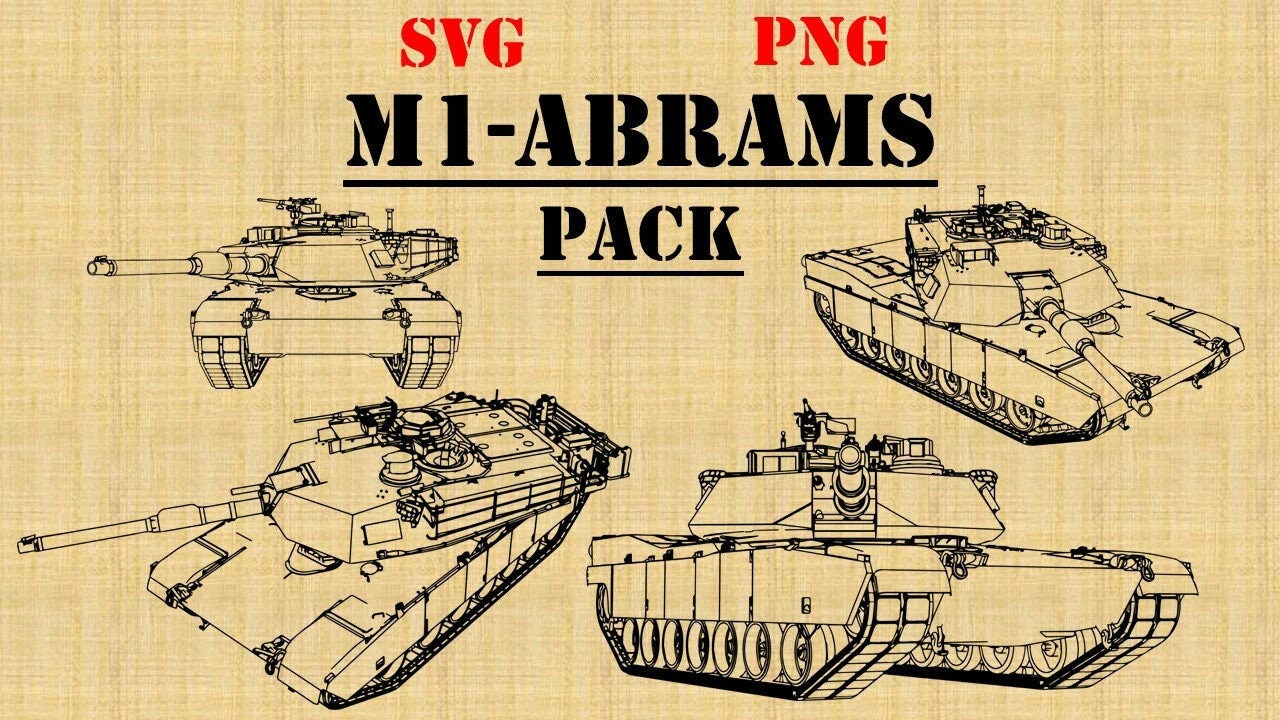 M1-abrams Tank Pack (SVG & PNG Formats) Digital Military Vehicle ...