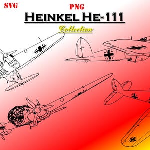 Heinkel He-111 Aircraft Collection (SVG & PNG Formats) Digital Military ...