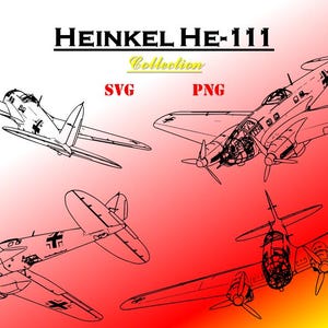 Heinkel He-111 Aircraft Collection (SVG & PNG Formats) Digital Military ...