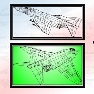 F-4 Phantom Aircraft Pack (SVG & PNG Formats) Digital Military Vehicle ...