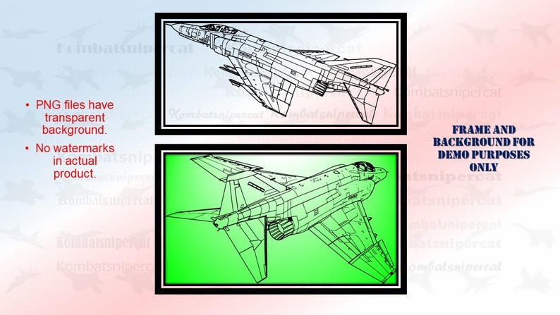 F-4 Phantom Aircraft Pack (SVG & PNG Formats) Digital Military Vehicle ...