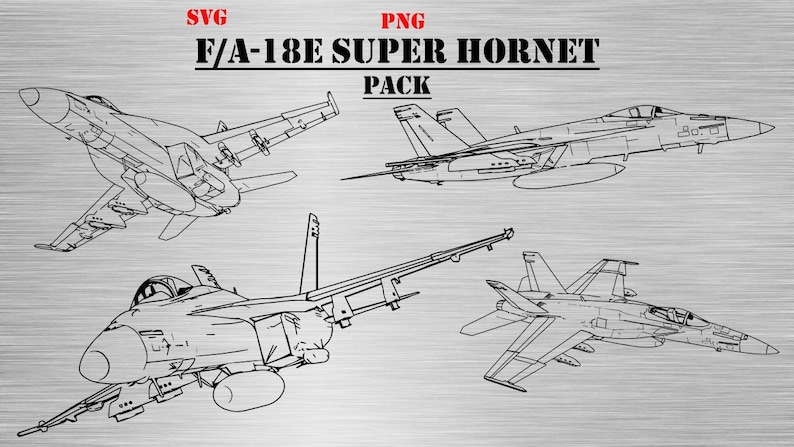F/A-18E Hornet Aircraft Pack SVG & PNG Formats Digital Military ...