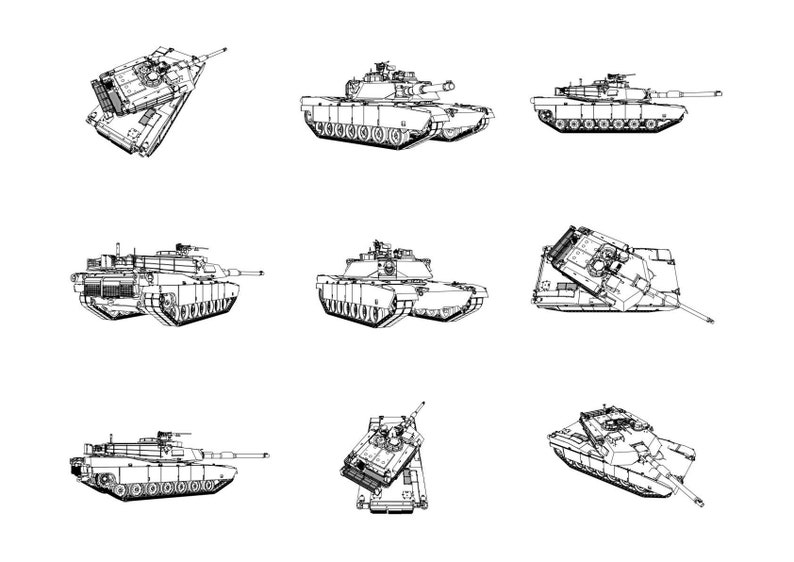 M1A2 Abrams Main Battle Tank Drawings JPG & PDF Formats Digital ...