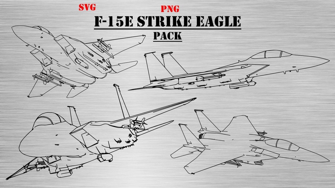 F-15E Strike Eagle Aircraft Pack SVG & PNG Formats Digital Military ...