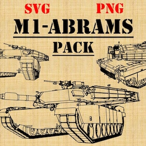 M1-abrams Tank Pack (SVG & PNG Formats) Digital Military Vehicle ...