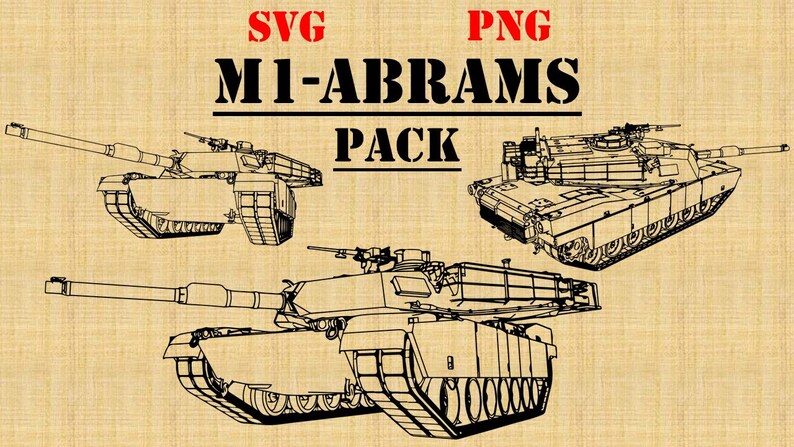 M1-abrams Tank Pack (SVG & PNG Formats) Digital Military Vehicle ...