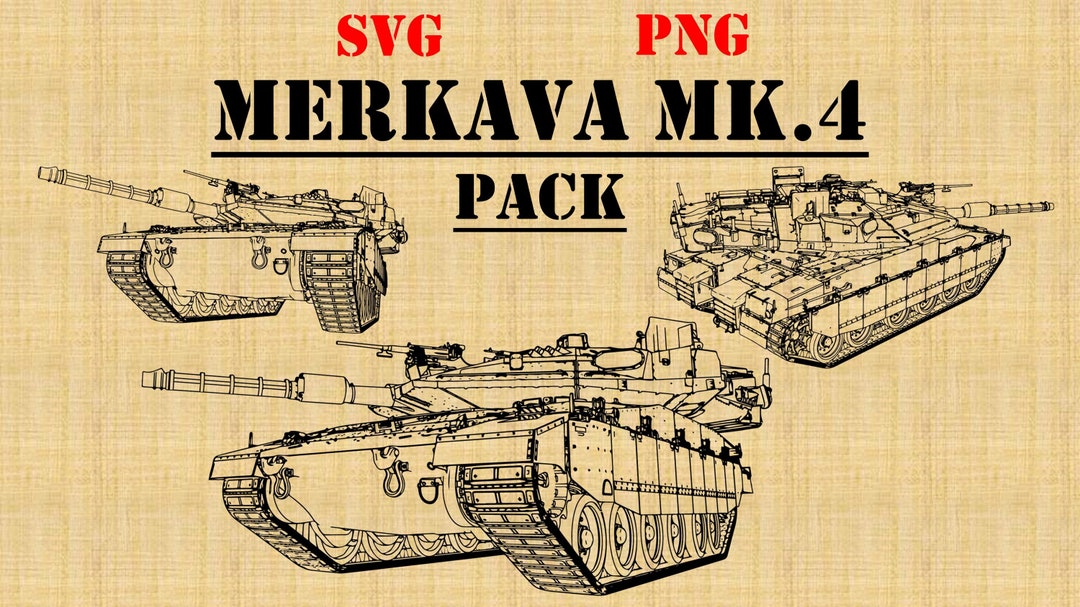 Merkava Mk4 Tank Pack (SVG & PNG Formats) Digital Military Drawings ...