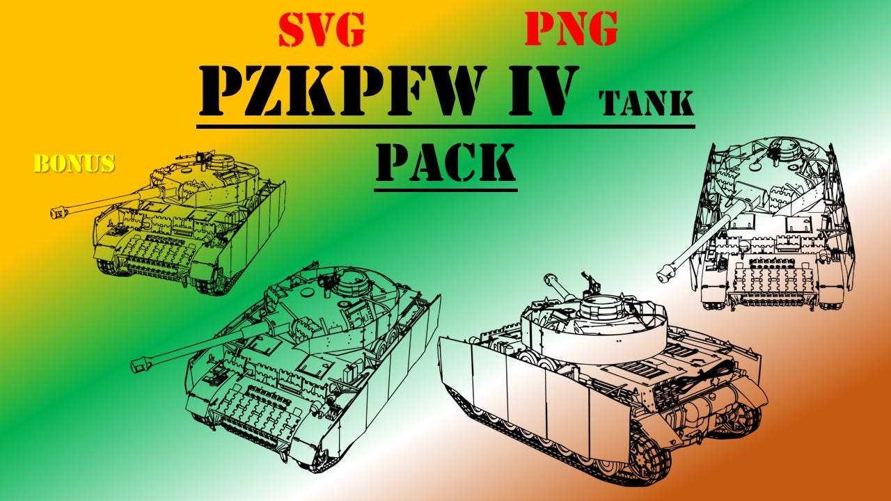 Pzkpfw IV Tank Pack (SVG & PNG Formats) Digital Military Vehicle ...