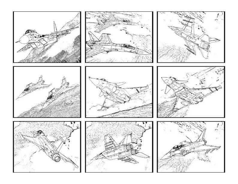 Coloring Pages - Modern Military Aircraft (PDF Format) Digital Military ...