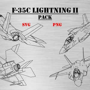 F-35C Lightning II Aircraft Pack SVG & PNG Formats Digital Military ...
