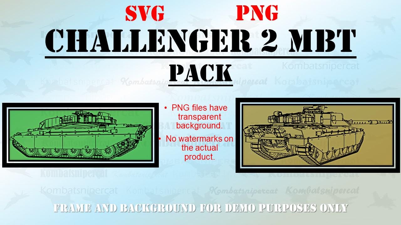 Challenger 2 Main Battle Tank Pack (SVG & PNG Formats) Digital Military ...