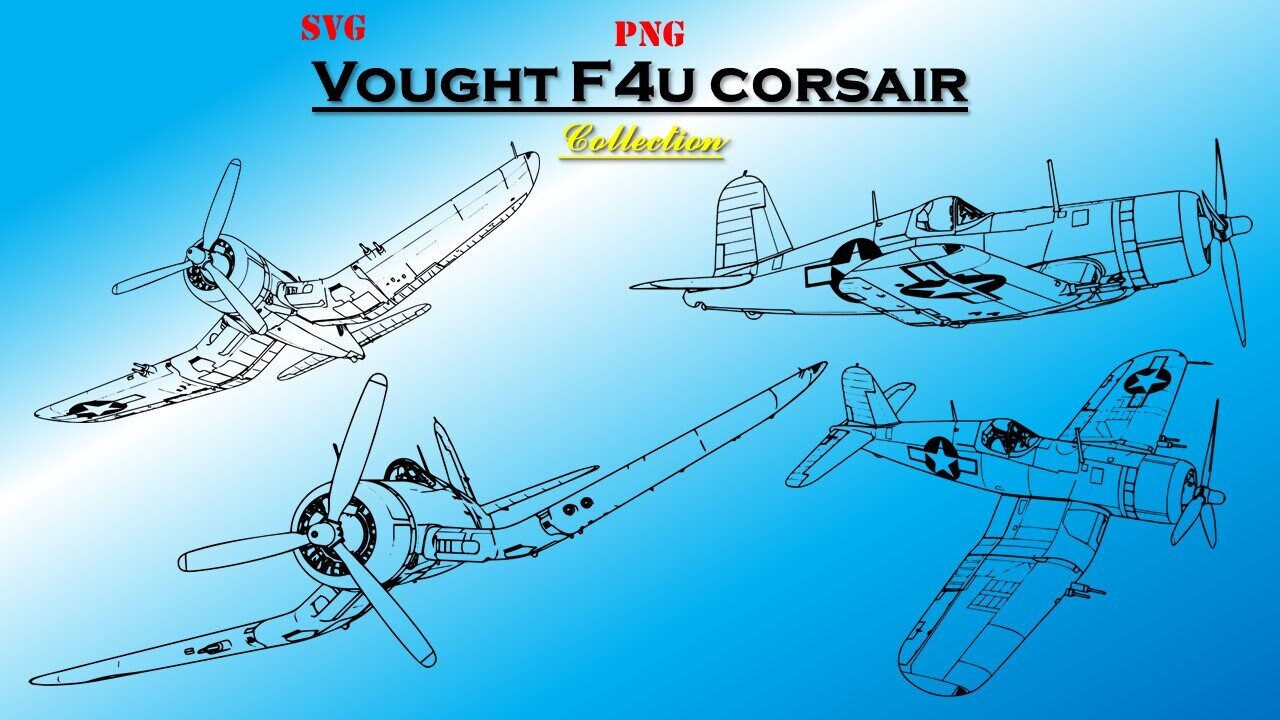 Vought F4U Corsair Aircraft Collection (SVG & PNG Formats) Digital ...