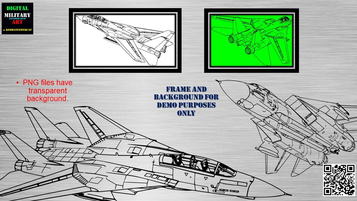 F-14 Tomcat Aircraft Pack (SVG & PNG Formats) Digital Military Drawings ...