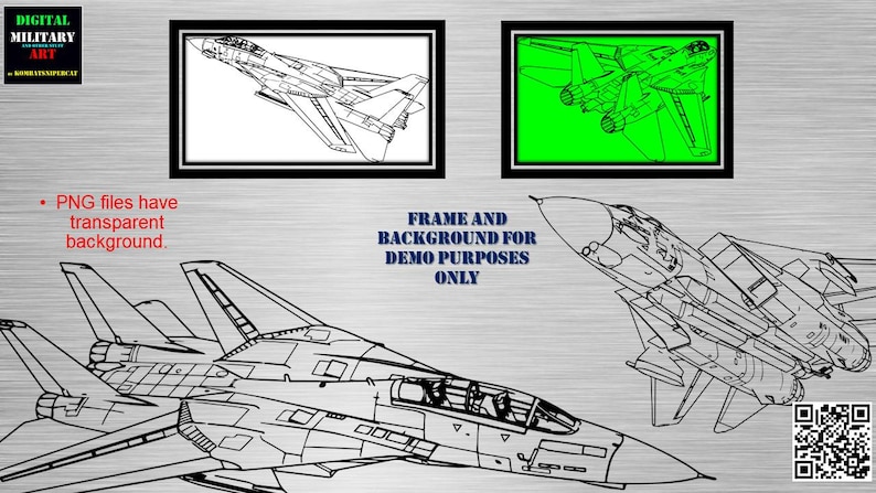 F-14 Tomcat Aircraft Pack (SVG & PNG Formats) Digital Military Drawings ...