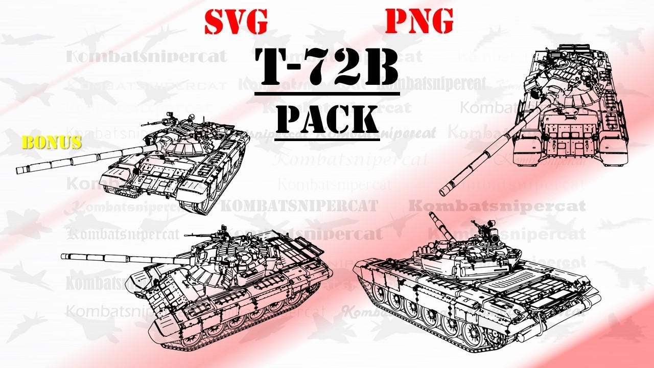 T-72B Tank Pack (SVG & PNG Formats) Digital Military Vehicle Drawings ...