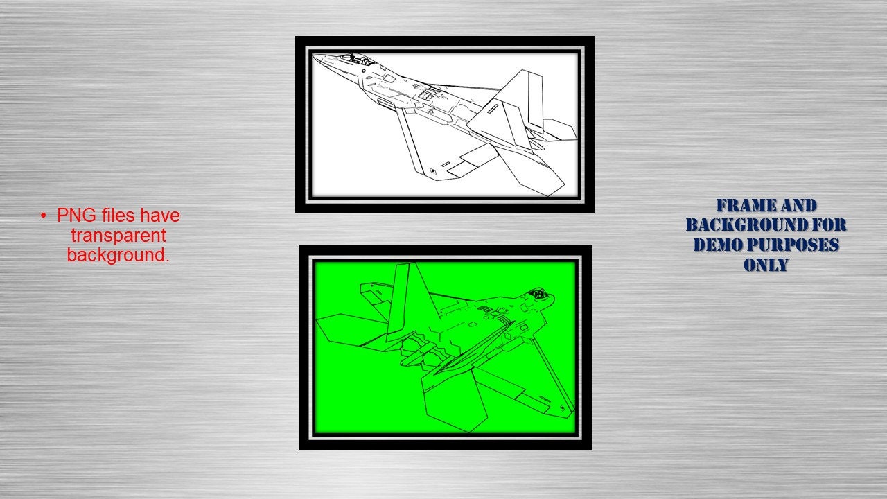 F-22 Raptor Aircraft Pack (SVG & PNG Formats) Digital Military Drawings ...