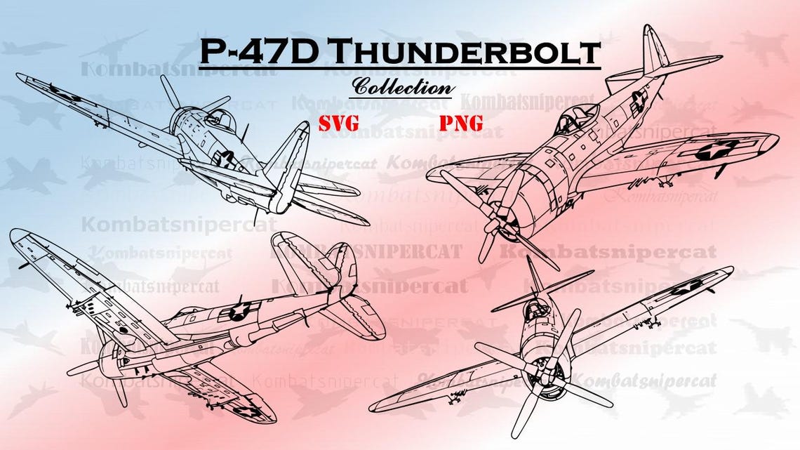Republic P-47D Thunderbolt Aircraft Collection (SVG & PNG Formats ...