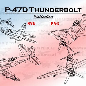 Republic P-47D Thunderbolt Aircraft Collection (SVG & PNG Formats ...