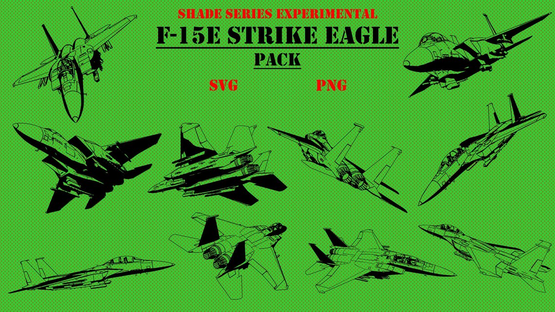 F-15E Strike Eagle Aircraft Pack (SVG & PNG Formats) Digital Military ...