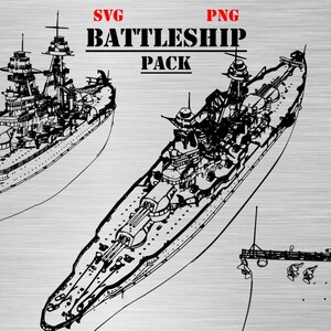Battleship Class Navy Ship Pack (SVG & PNG Formats) Digital Military ...