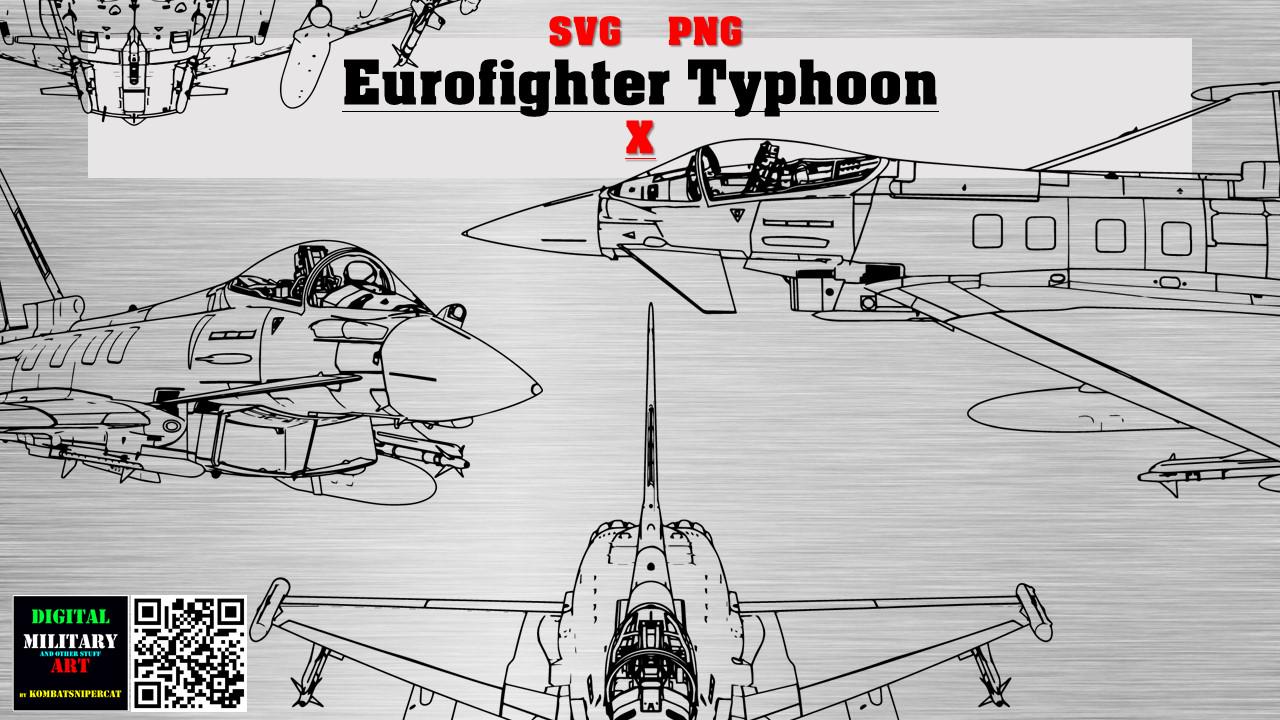 Eurofighter Typhoon SVG & PNG Formats. EXTRA Pack. Digital Military ...
