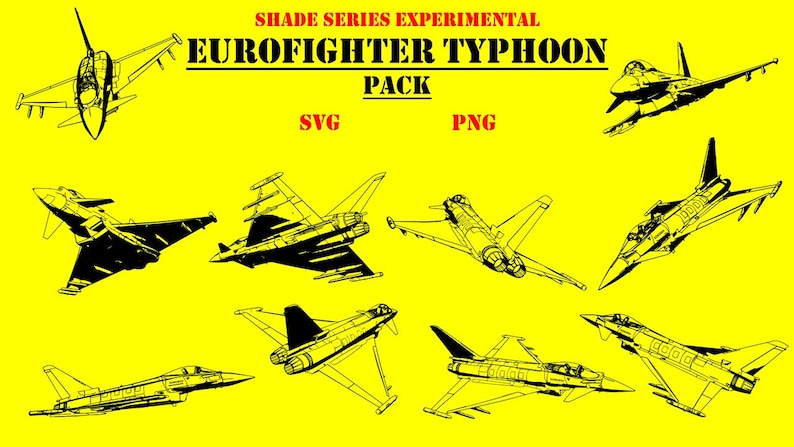 Eurofighter Typhoon Aircraft Pack (SVG & PNG Formats) Digital Military ...