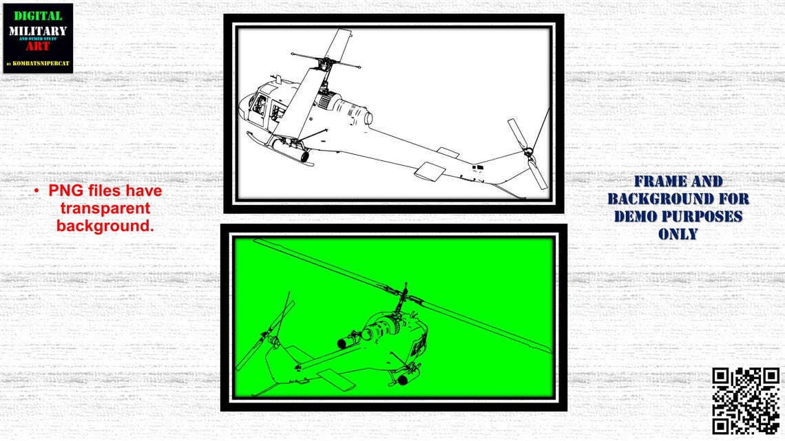 UH-1 "huey" Helicopter Pack (SVG & PNG Formats) Digital Military ...