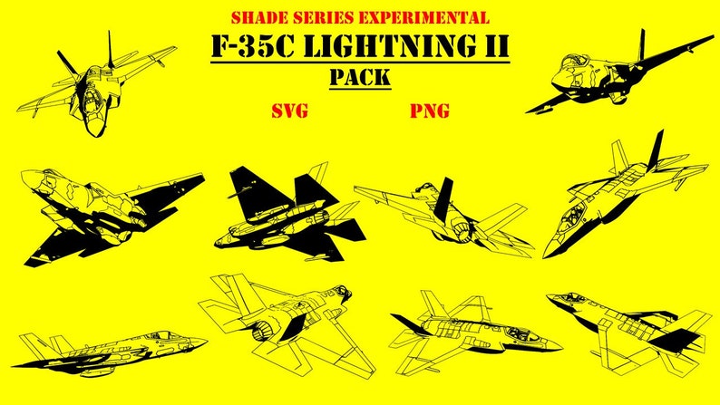 F-35C Lightning II Aircraft Pack (SVG & PNG Formats) Digital Military ...