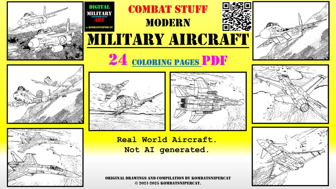 Coloring Pages - Modern Military Aircraft (PDF Format) Digital Military ...
