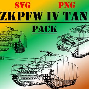 Pzkpfw IV Tank Pack (SVG & PNG Formats) Digital Military Vehicle ...