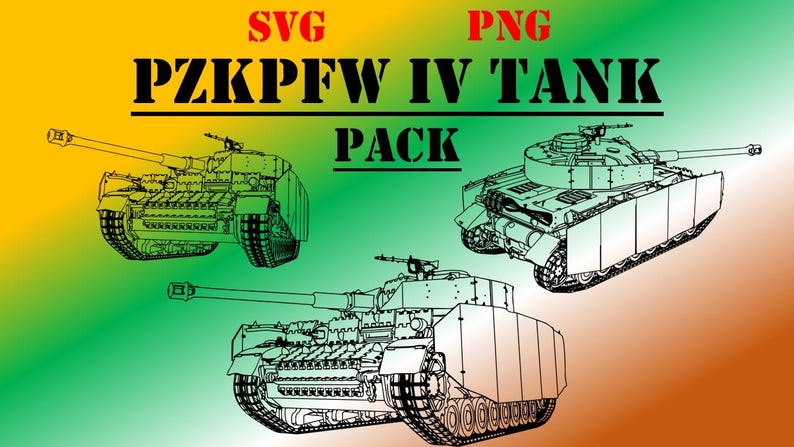 Pzkpfw IV Tank Pack (SVG & PNG Formats) Digital Military Vehicle ...