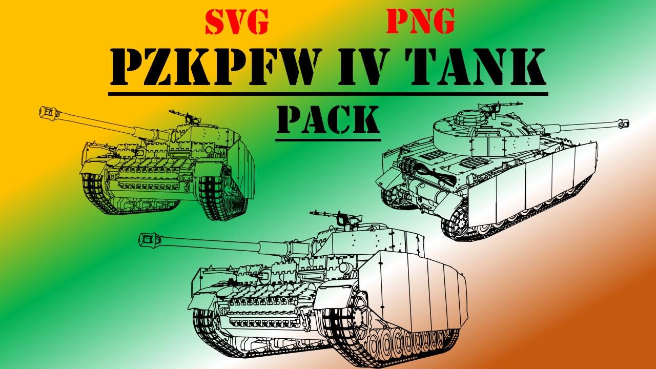 Pzkpfw IV Tank Pack (SVG & PNG Formats) Digital Military Vehicle ...