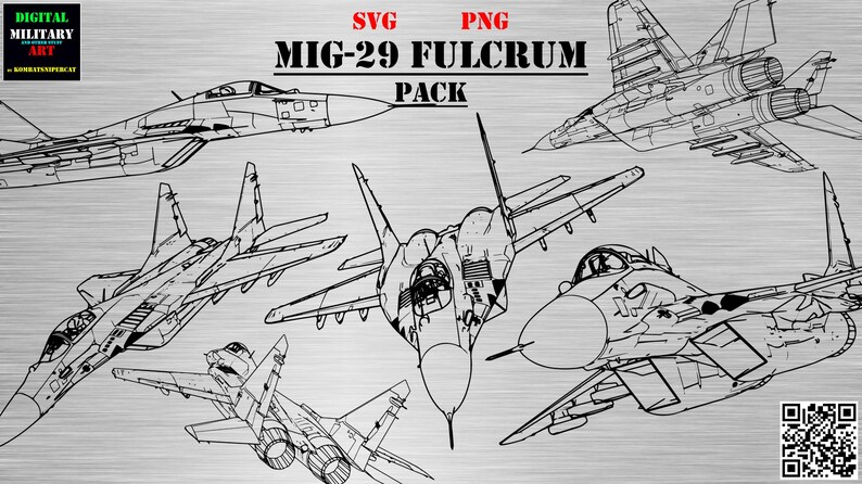 Mig-29 Fulcrum Aircraft Pack (SVG & PNG Formats) Digital Military ...