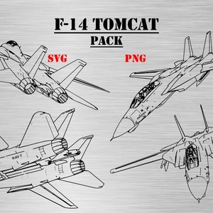 F-14 Tomcat Aircraft Pack (SVG & PNG Formats) Digital Military Drawings ...