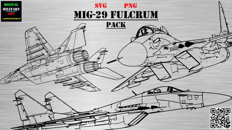 Mig-29 Fulcrum Aircraft Pack (SVG & PNG Formats) Digital Military ...