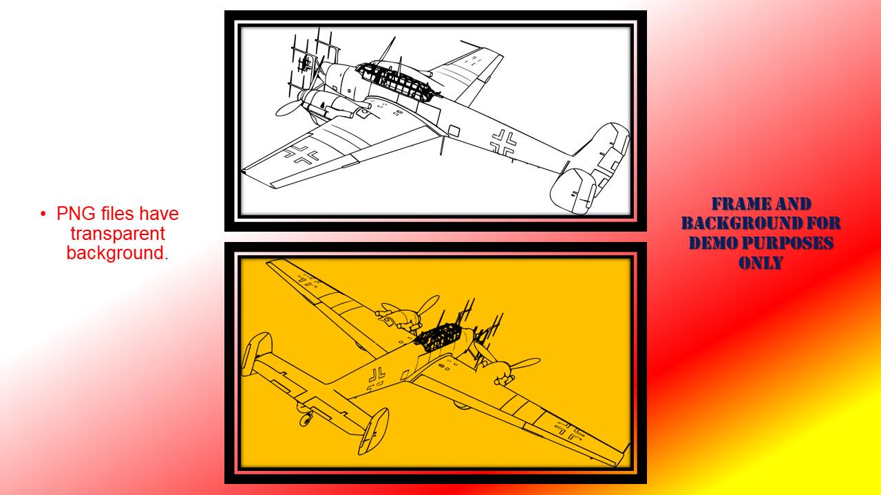 Messerschmitt BF-110 Aircraft Collection (SVG & PNG Formats) Digital ...