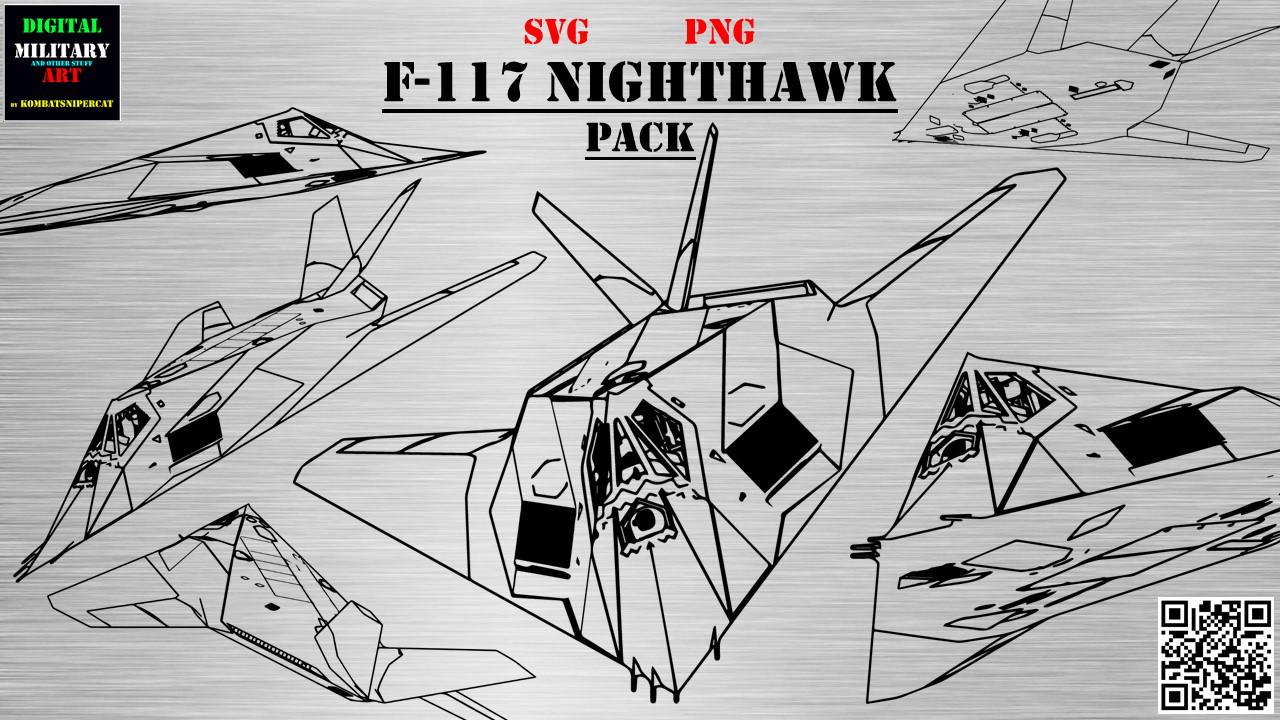 F-117 Nighthawk Pack (SVG & PNG Formats) Digital Military Drawings. Ten ...