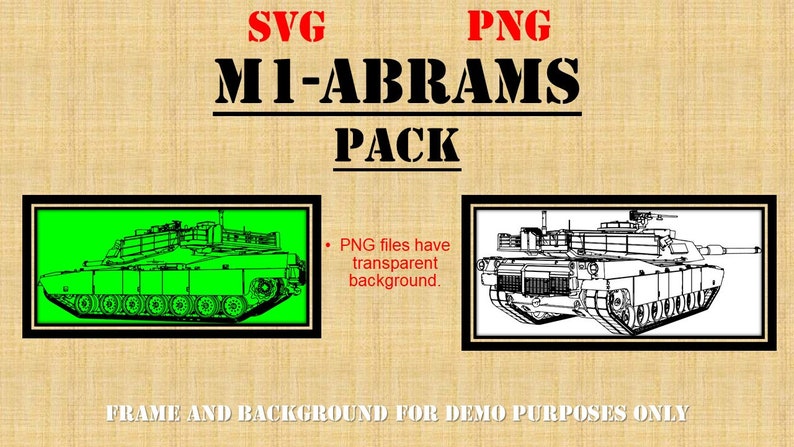 M1-abrams Tank Pack (SVG & PNG Formats) Digital Military Vehicle ...