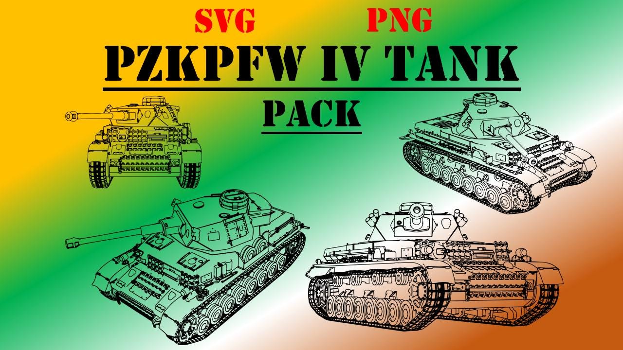 Pzkpfw IV Tank Pack (SVG & PNG Formats) Digital Military Vehicle ...