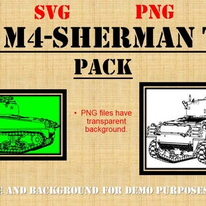 M4 Sherman Tank 75mm Gun Pack (SVG & PNG Formats) Digital Military ...