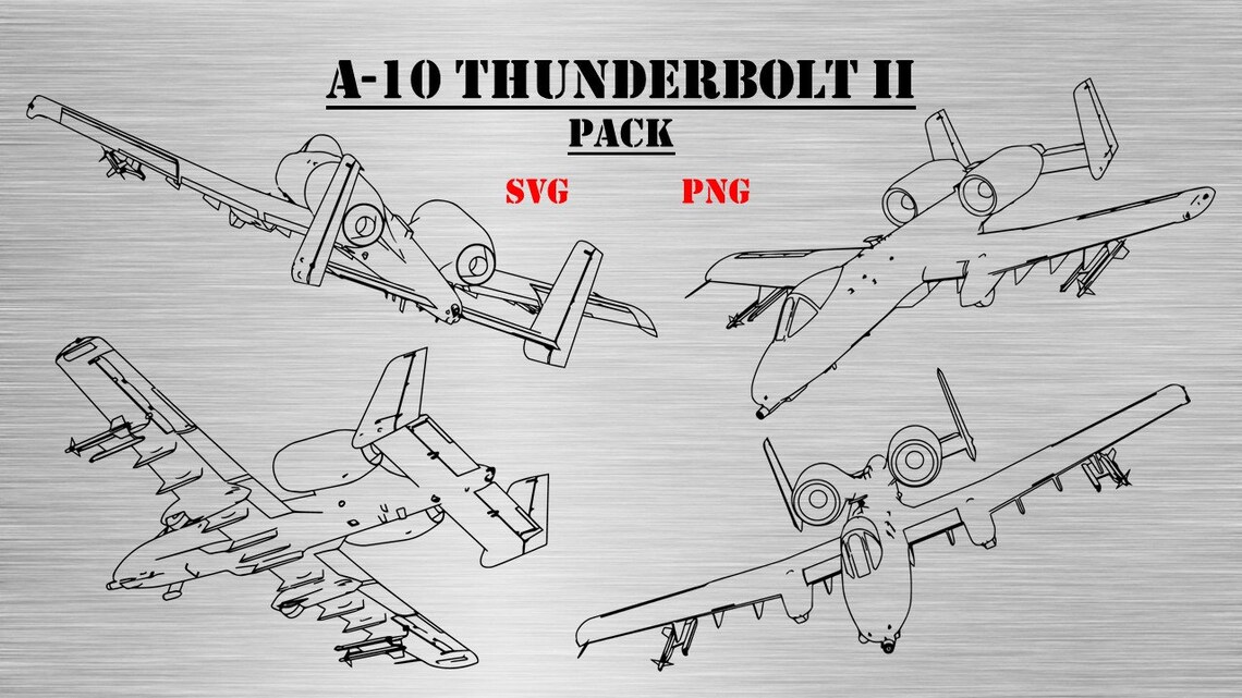 A-10 Thunderbolt II Aircraft Pack SVG & PNG Formats Digital Military ...