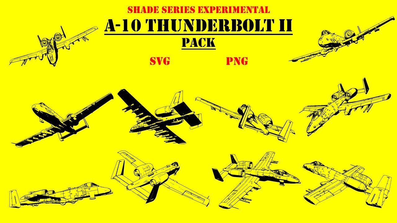 A-10 Thunderbolt II Aircraft Pack (SVG & PNG Formats) Digital Military ...