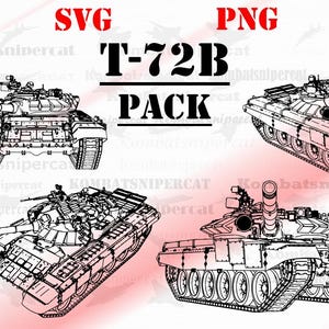 T-72B Tank Pack (SVG & PNG Formats) Digital Military Vehicle Drawings ...