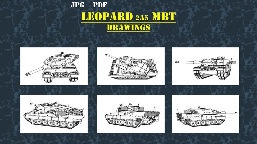Leopard 2a5 Main Battle Tank Drawings JPG & PDF Formats Digital ...
