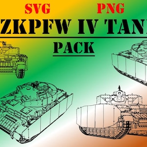 Pzkpfw IV Tank Pack (SVG & PNG Formats) Digital Military Vehicle ...