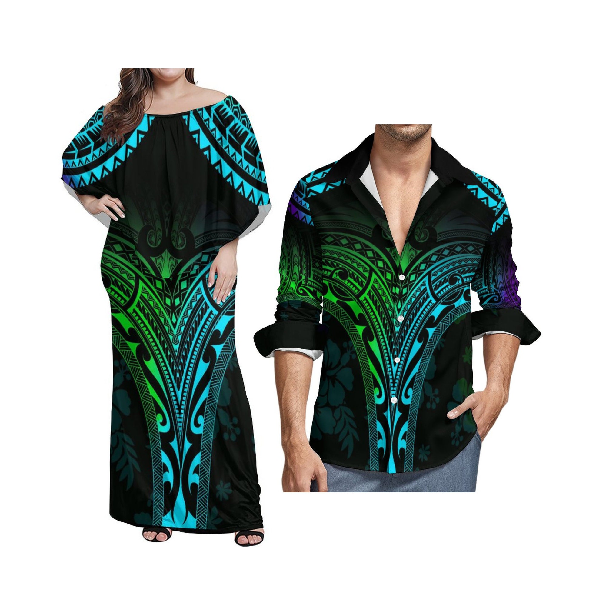 Samoan Women Polynesian Tribe Custom Pattern Off-the-shoulder - Etsy