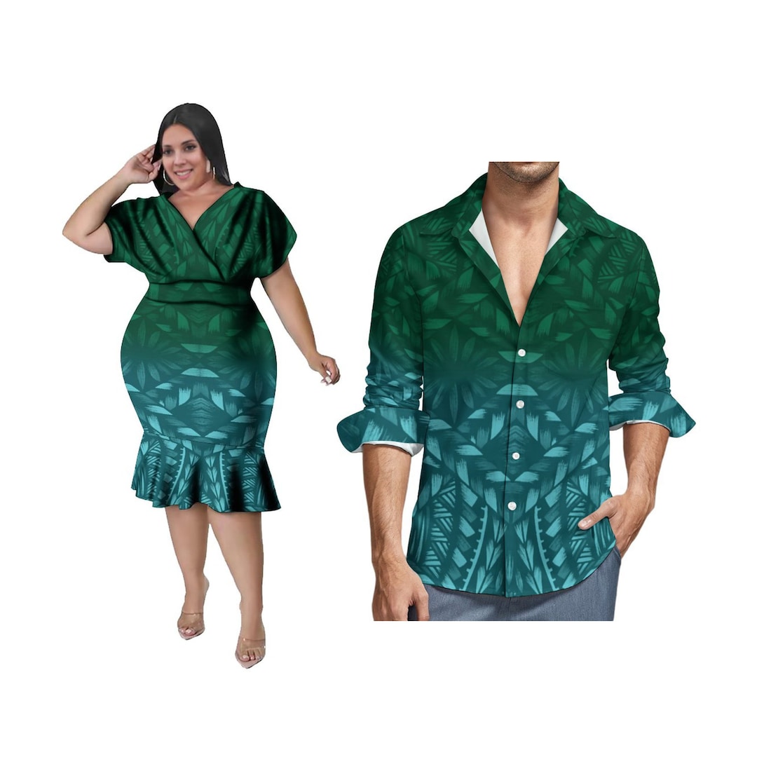 Summer Polynesian Women V-neck Dress Hawaii Custom Yellow - Etsy